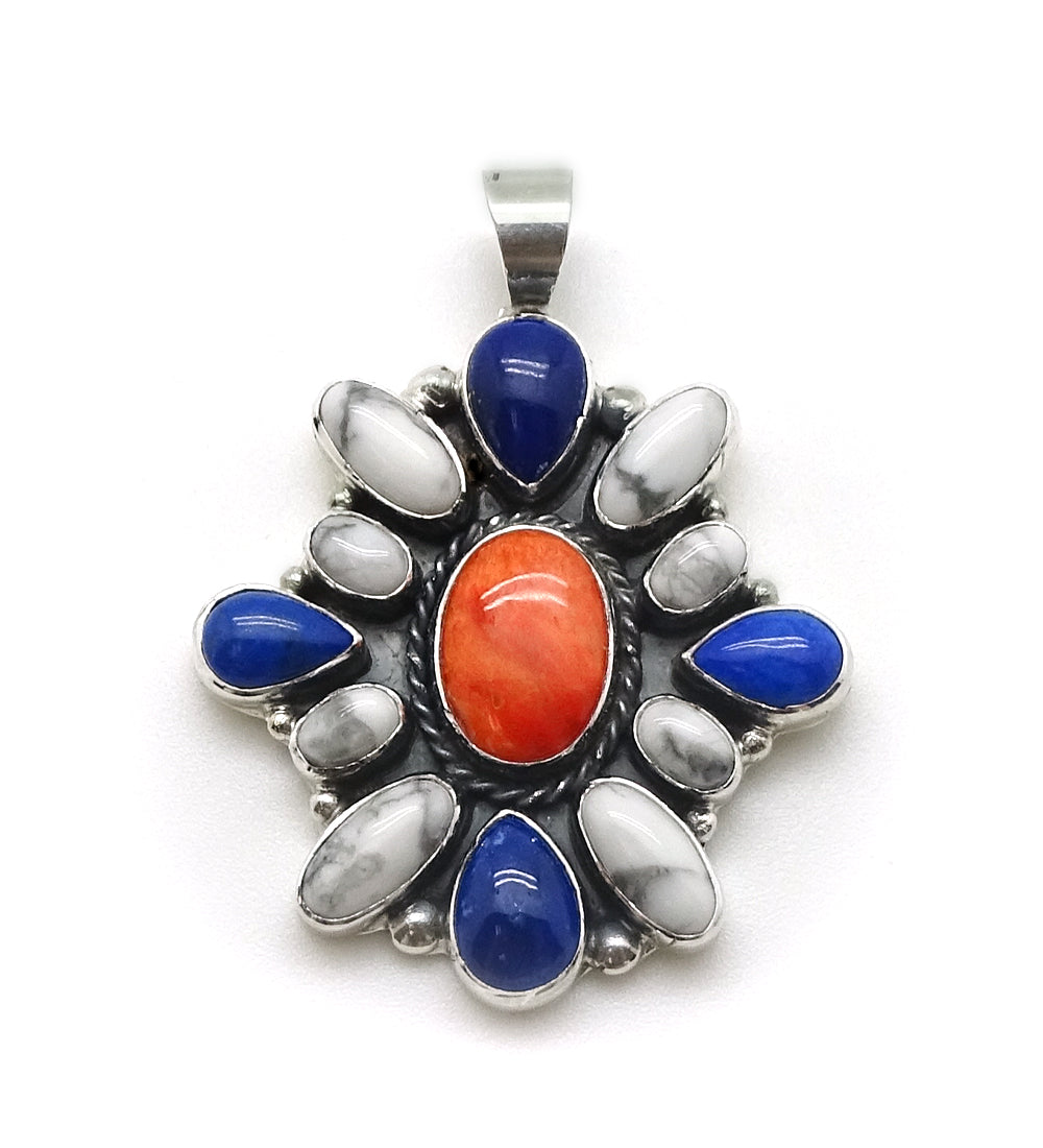 Orange Spiny Center Cluster Pendant - Don Lucas Fine Jewelry